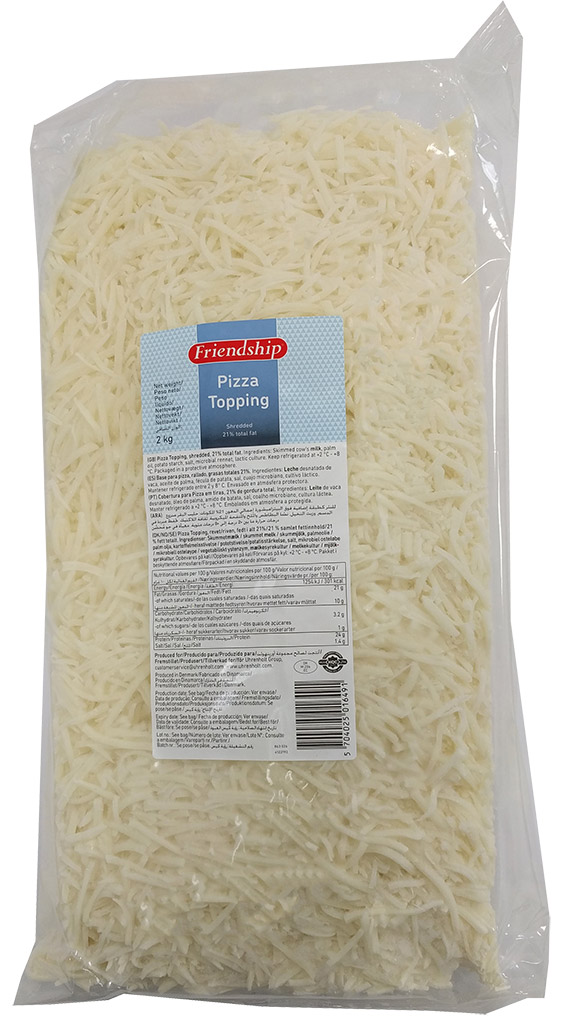 Pizza Toping Grated 2 kg - Eurocheese